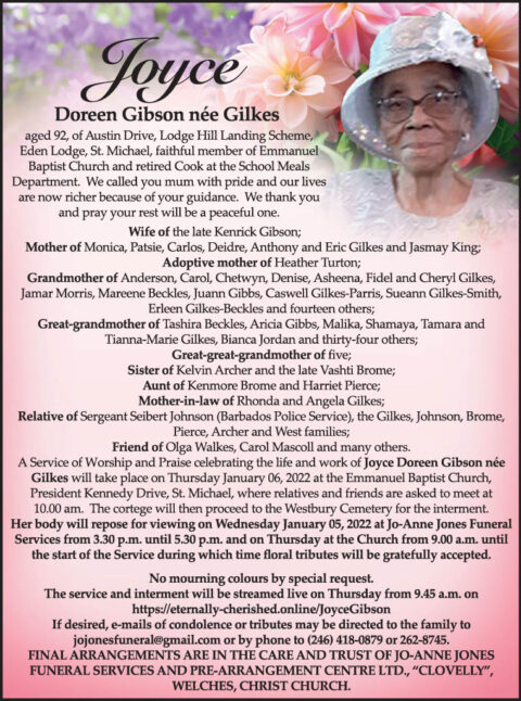 Joyce Gibson | Jo-Anne Jones Funeral Services