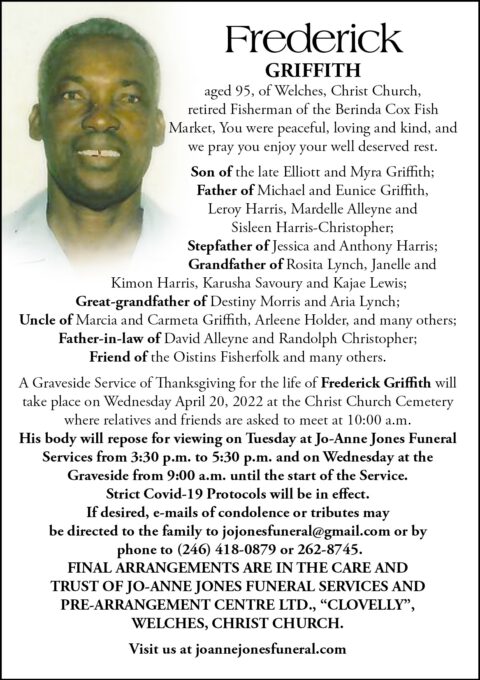 Frederick Griffith | Jo-Anne Jones Funeral Services