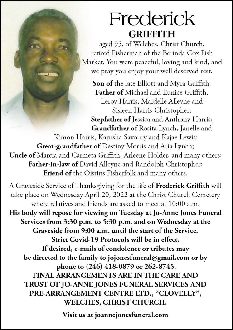 Frederick Griffith | Jo-Anne Jones Funeral Services
