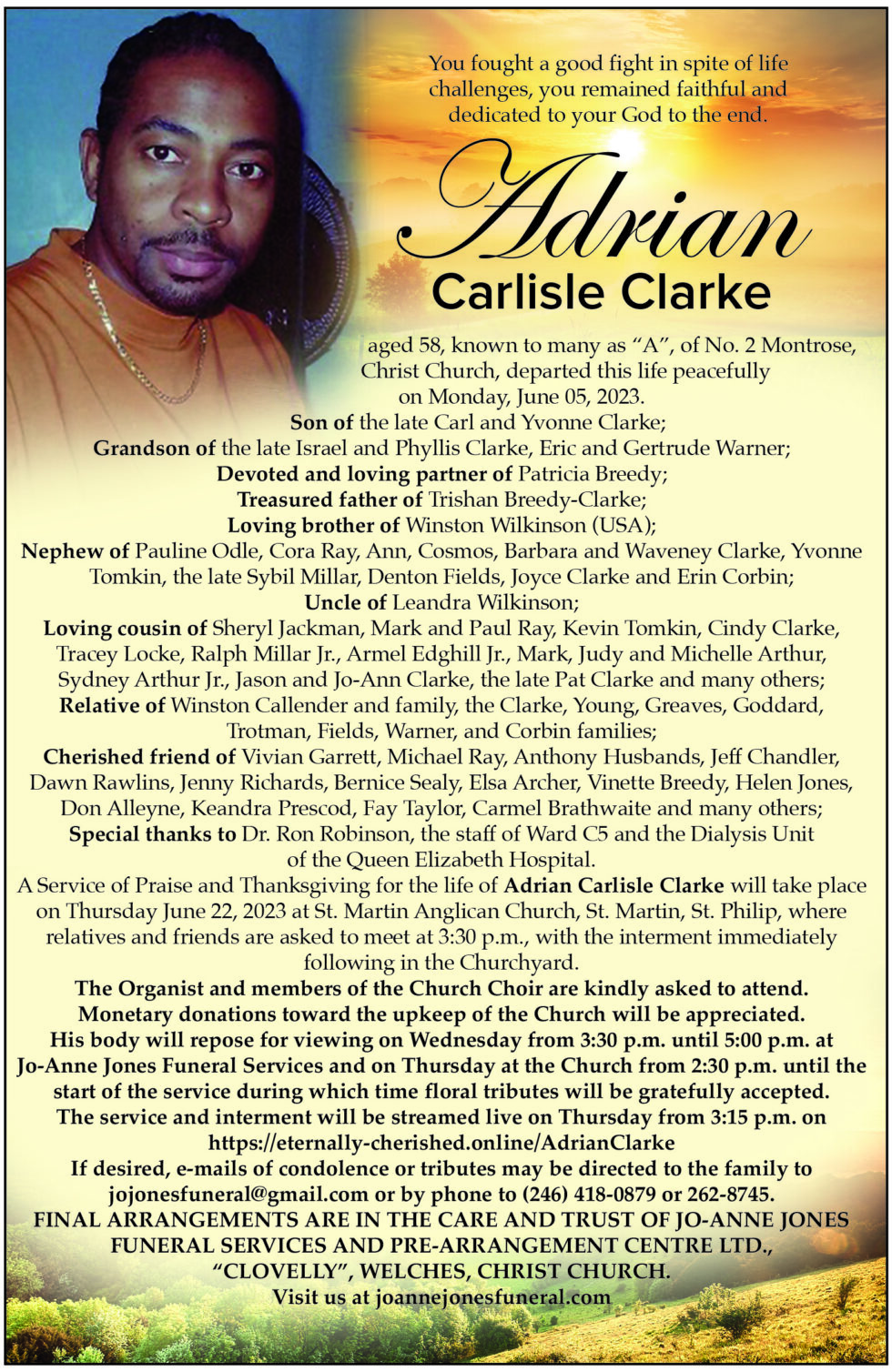 Adrian Clarke | Jo-Anne Jones Funeral Services