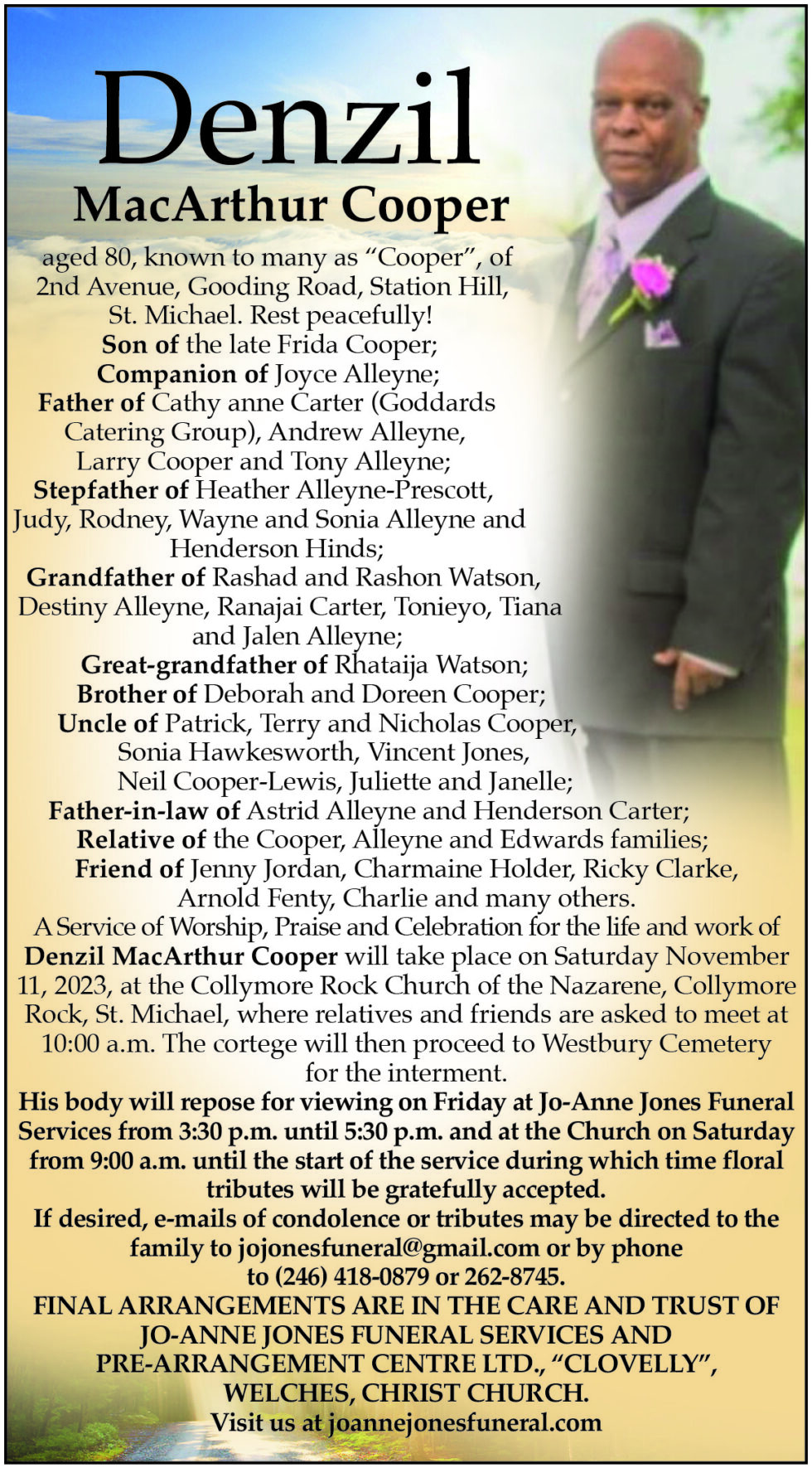 Denzil Cooper | Jo-Anne Jones Funeral Services