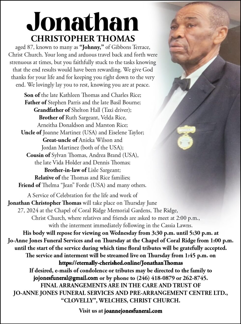 Jonathan Thomas | Jo-Anne Jones Funeral Services