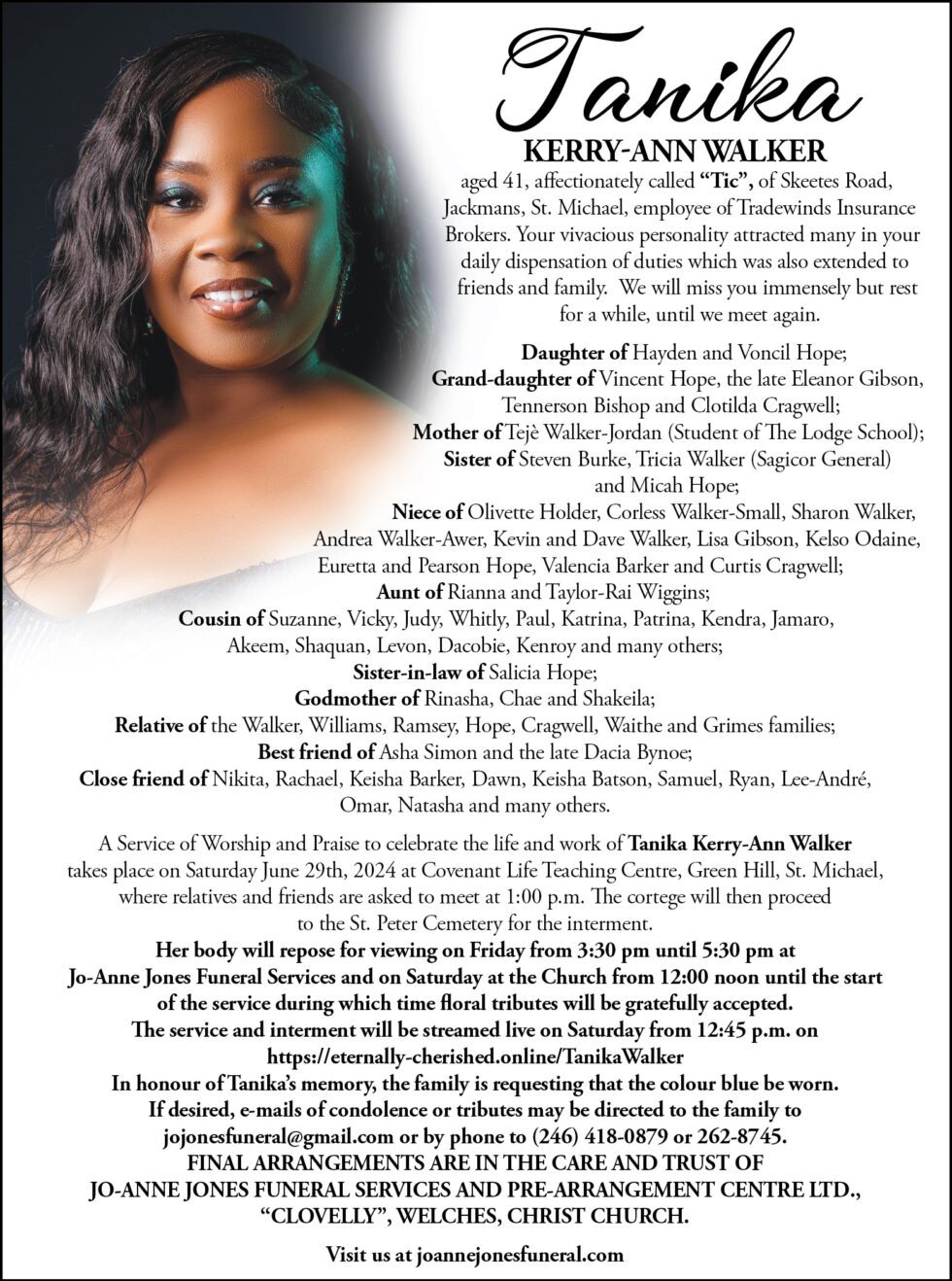 Tanika Walker | Jo-Anne Jones Funeral Services
