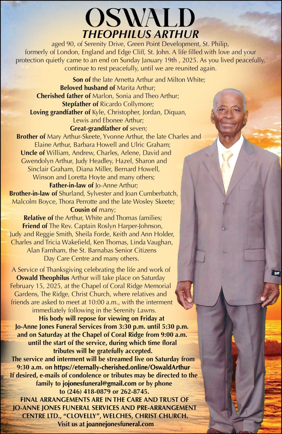 Oswald Arthur | Jo-Anne Jones Funeral Services