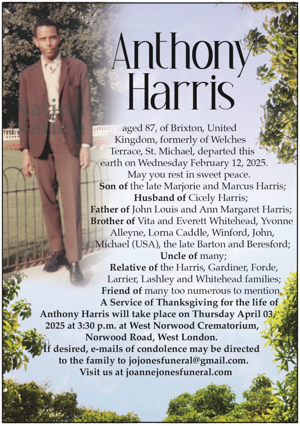 Anthony Harris | Jo-Anne Jones Funeral Services