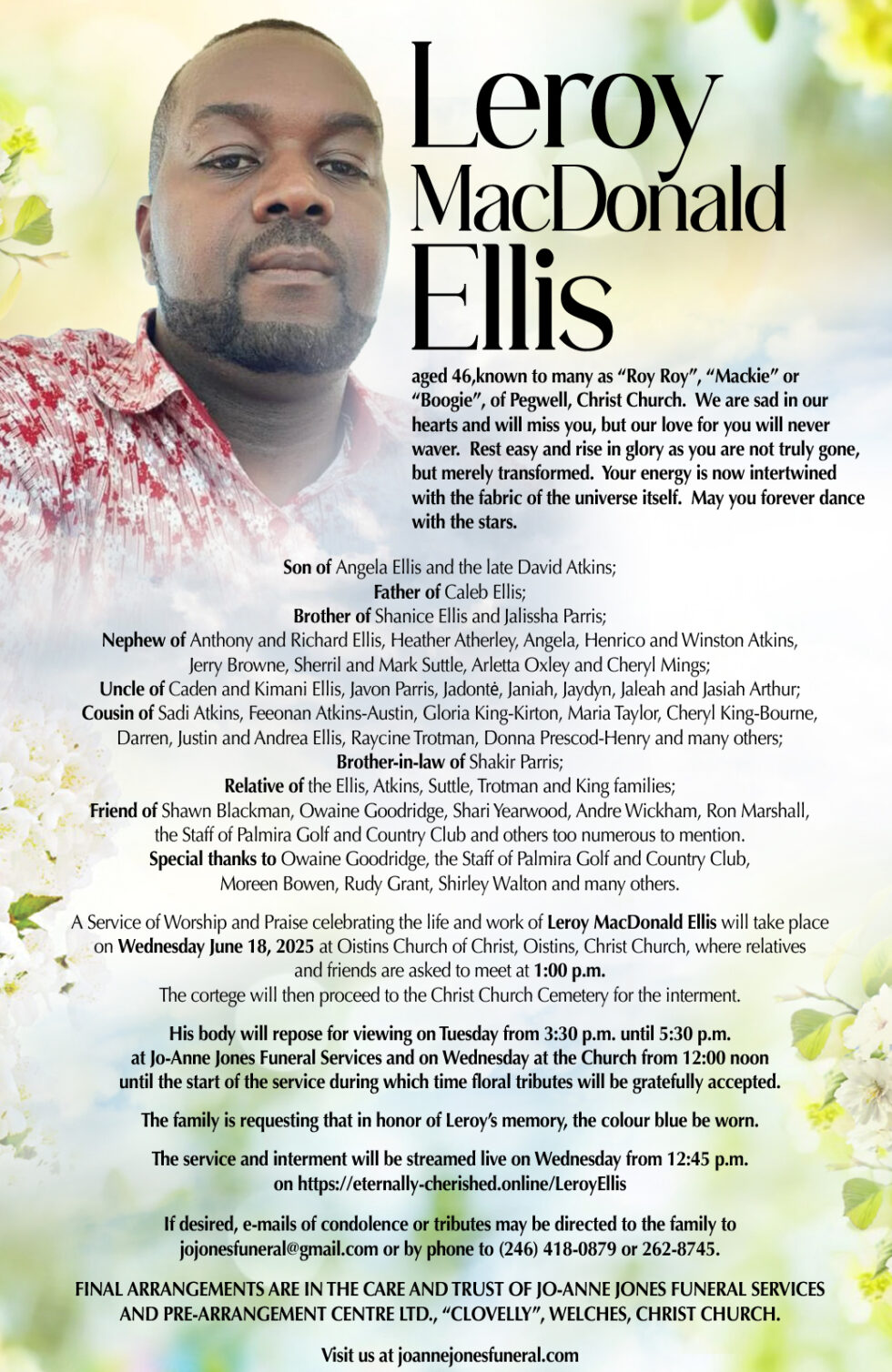 Leroy Ellis | Jo-Anne Jones Funeral Services