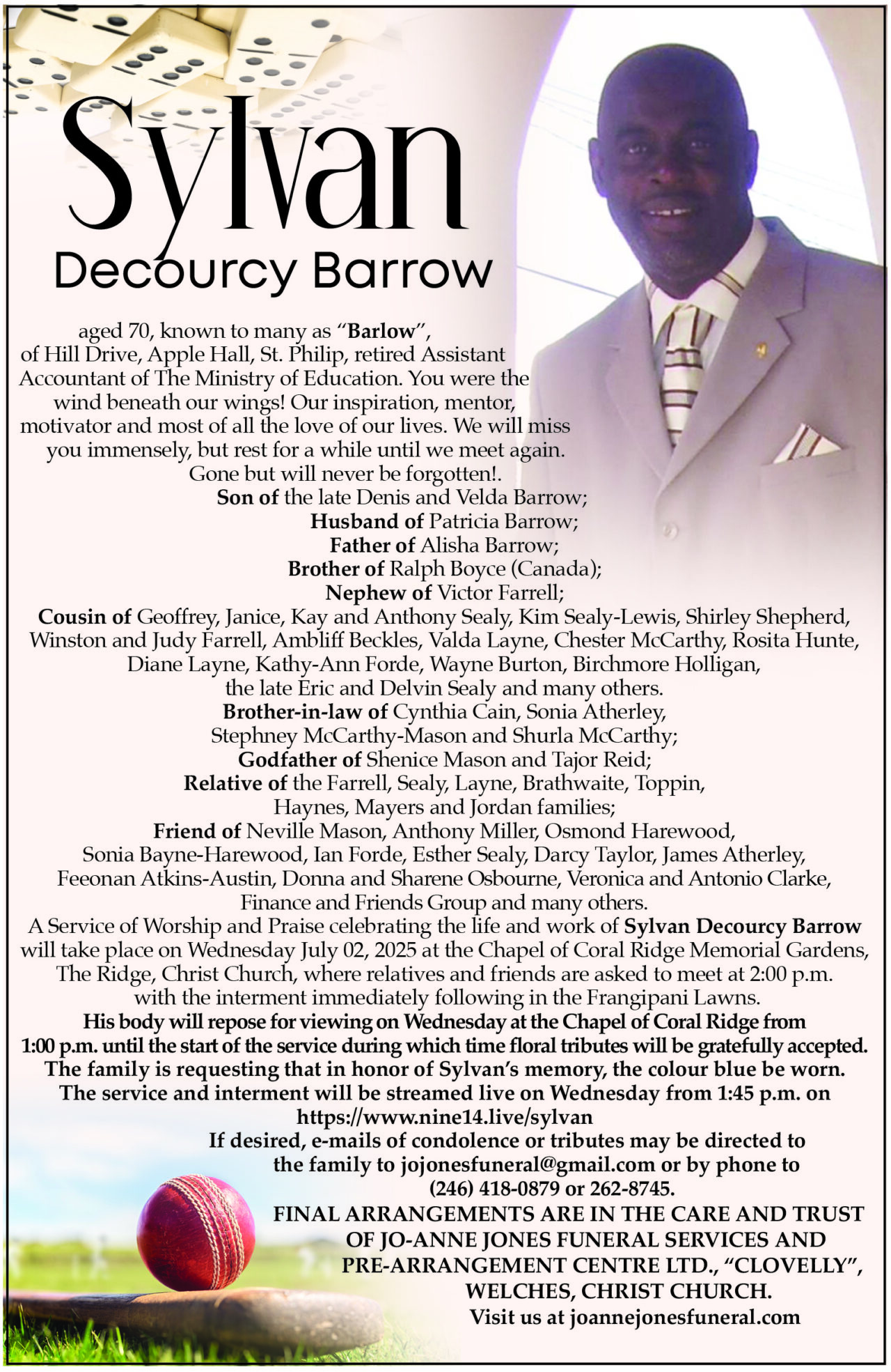 Sylvan Barrow | Jo-Anne Jones Funeral Services