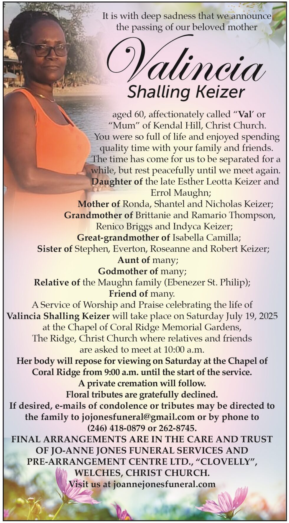 Valincia Keizer | Jo-Anne Jones Funeral Services